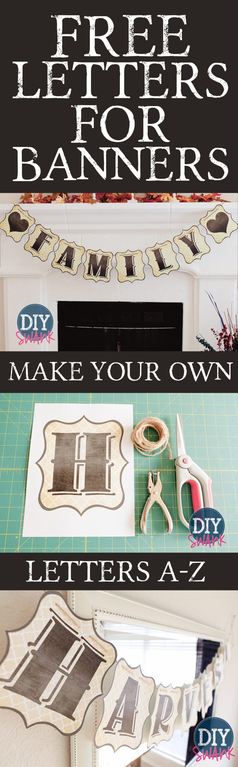 Free Printable Banner Letters - Swanky Design Co.