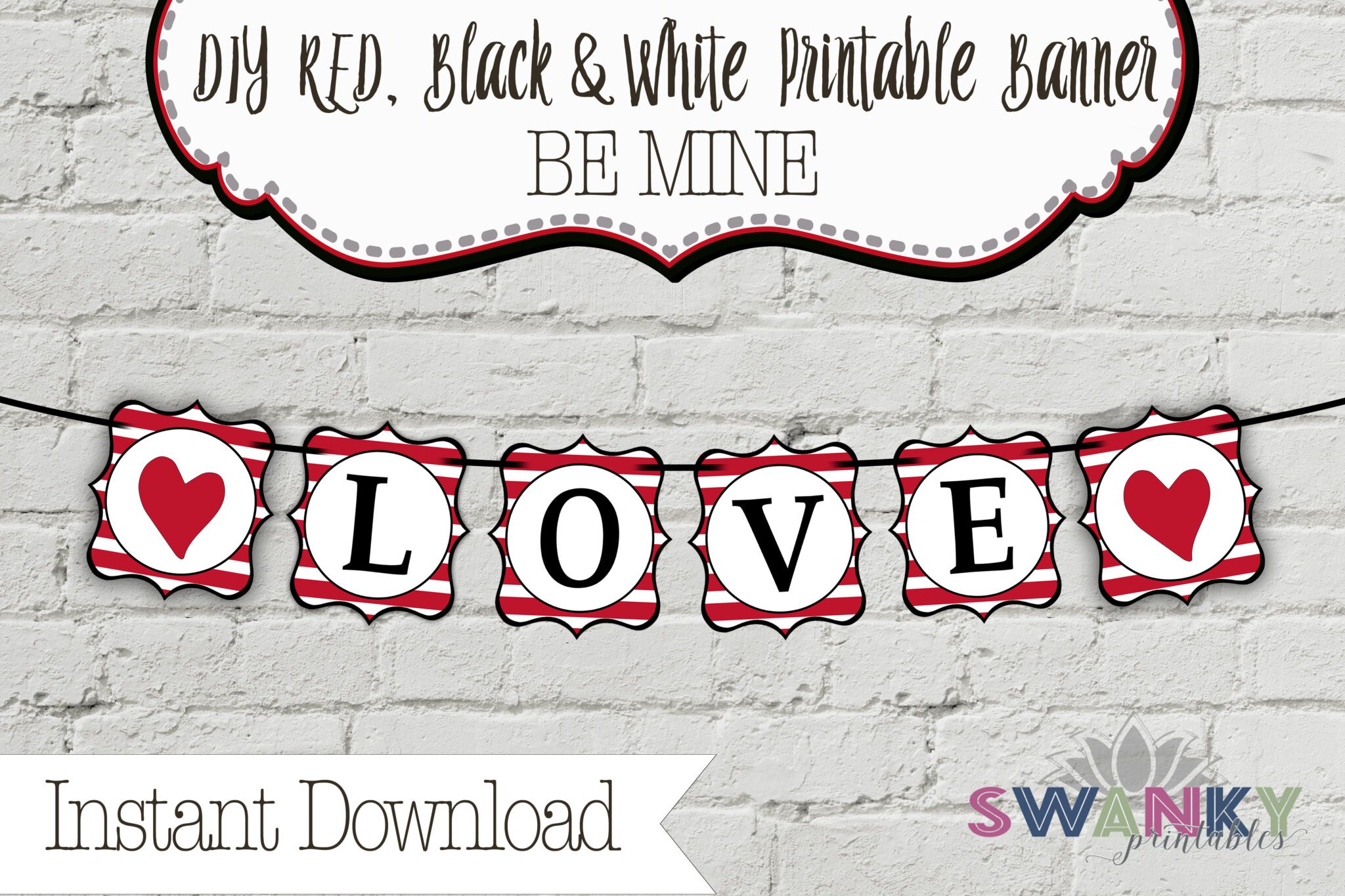 DIY-Printable_Love Banner_Hearts - Swanky Design Company