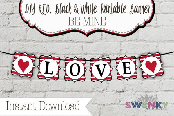 DIY-Printable_Love Banner_Hearts - Swanky Design Co.