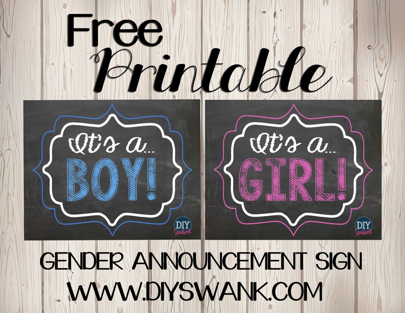 Gender Reveal Chalkboard Sign - Swanky Design Co.