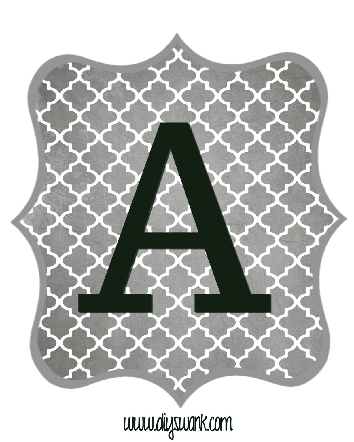 Gray_Black Letter_A - Swanky Design Company