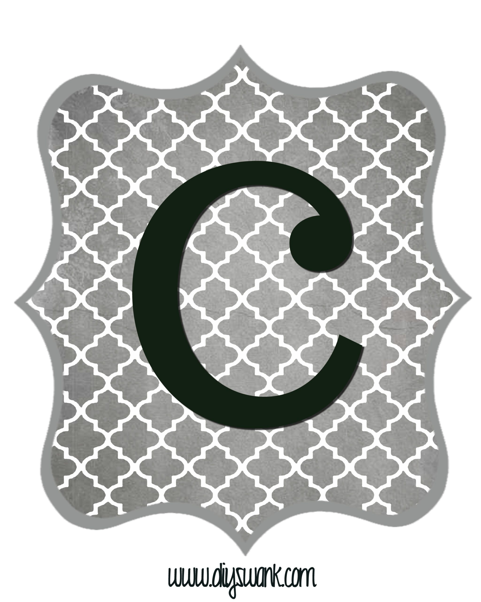 Gray_Black Letter_C - Swanky Design Co.