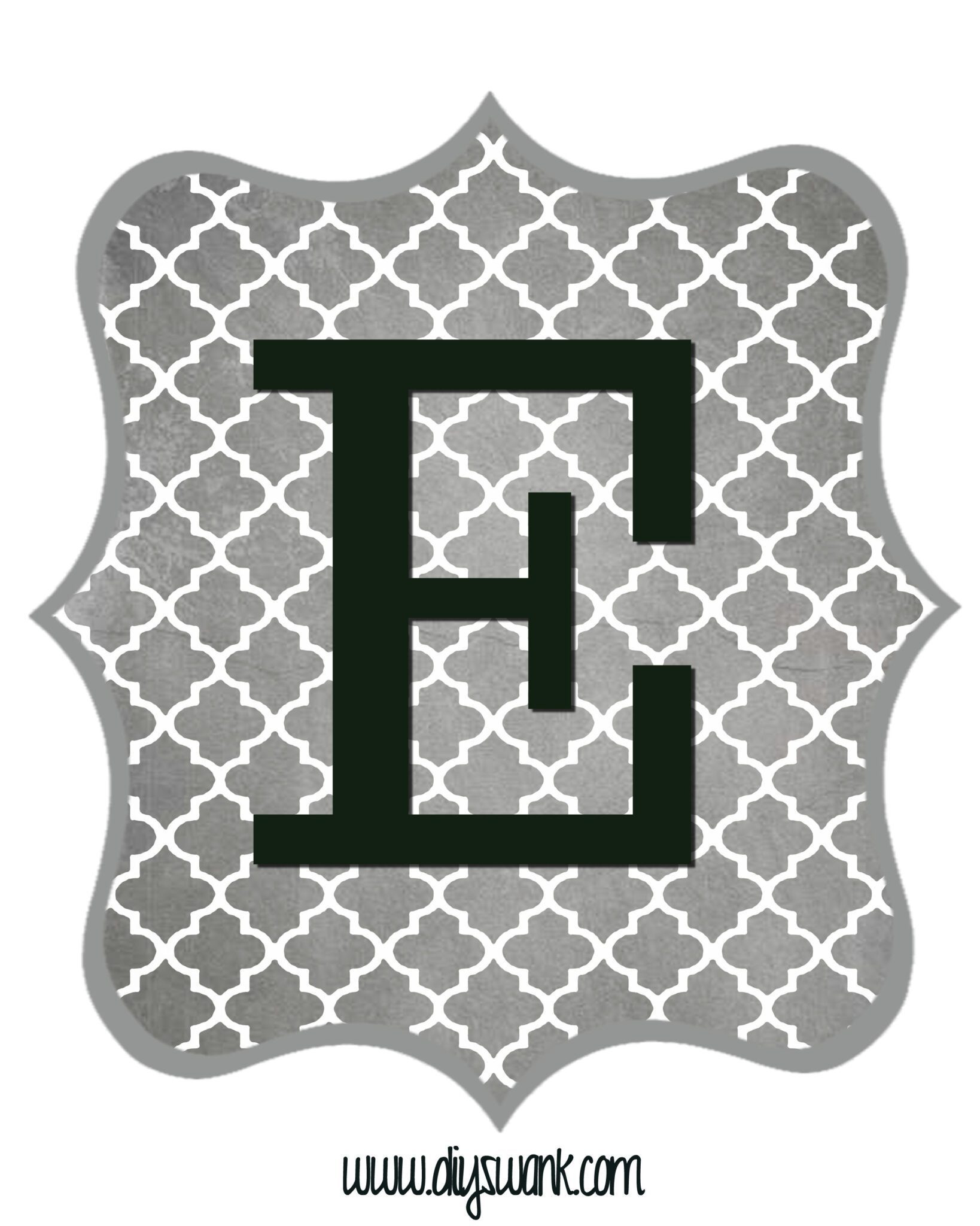 Gray_Black Letter_E - Swanky Design Company