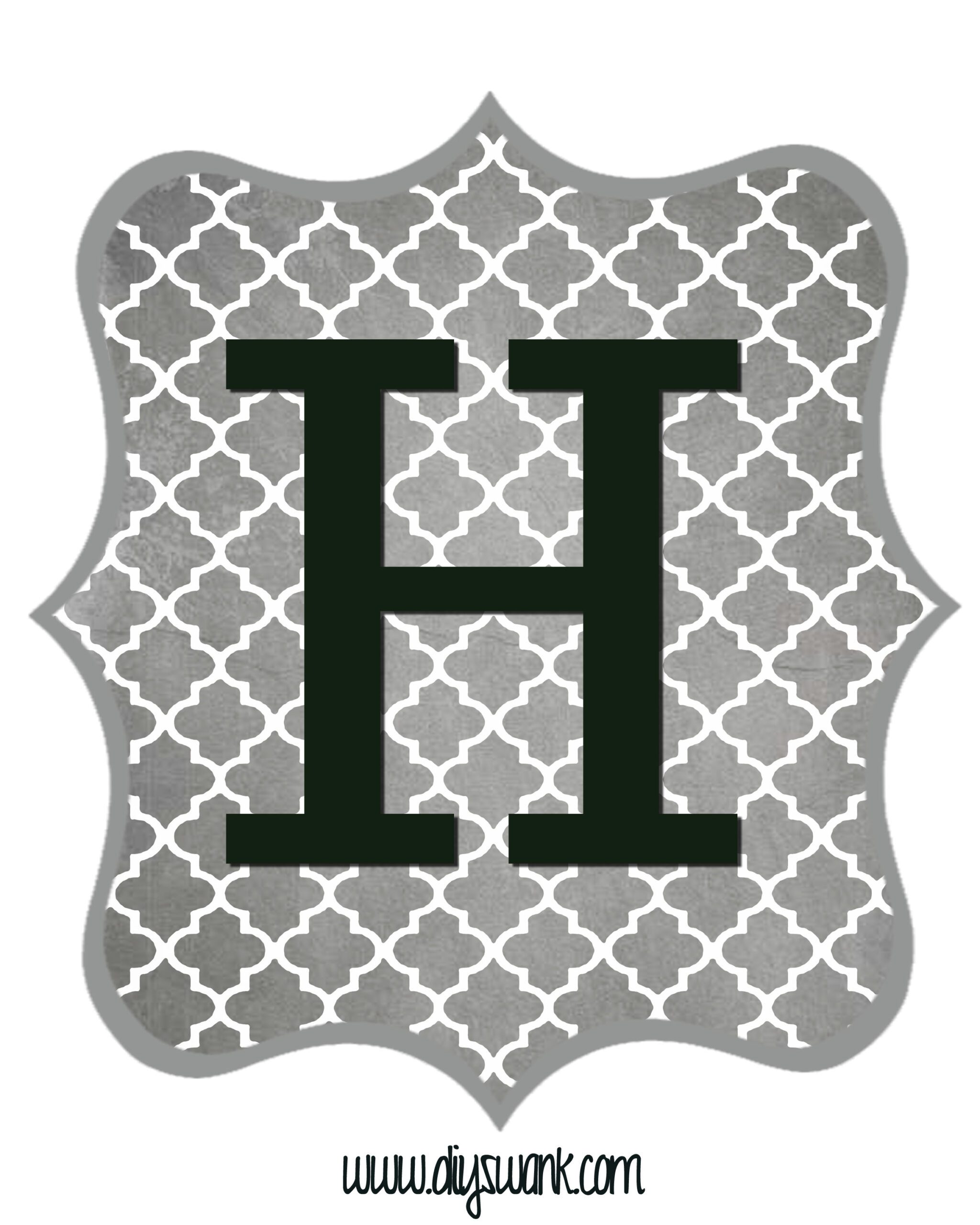 Gray_Black Letter_H - Swanky Design Co.