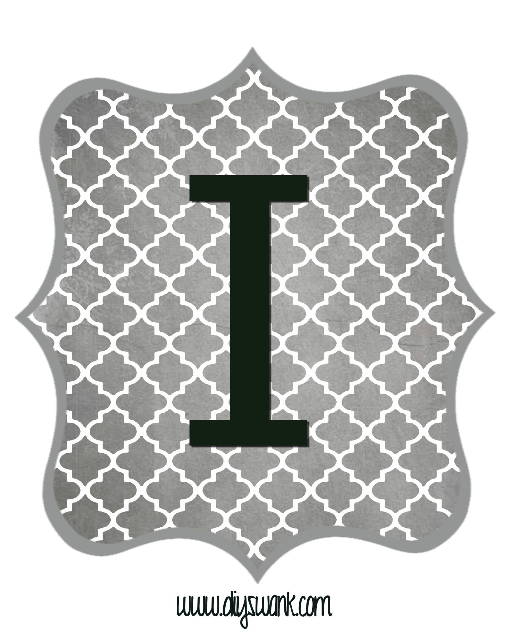 Gray_Black Letter_I - Swanky Design Company