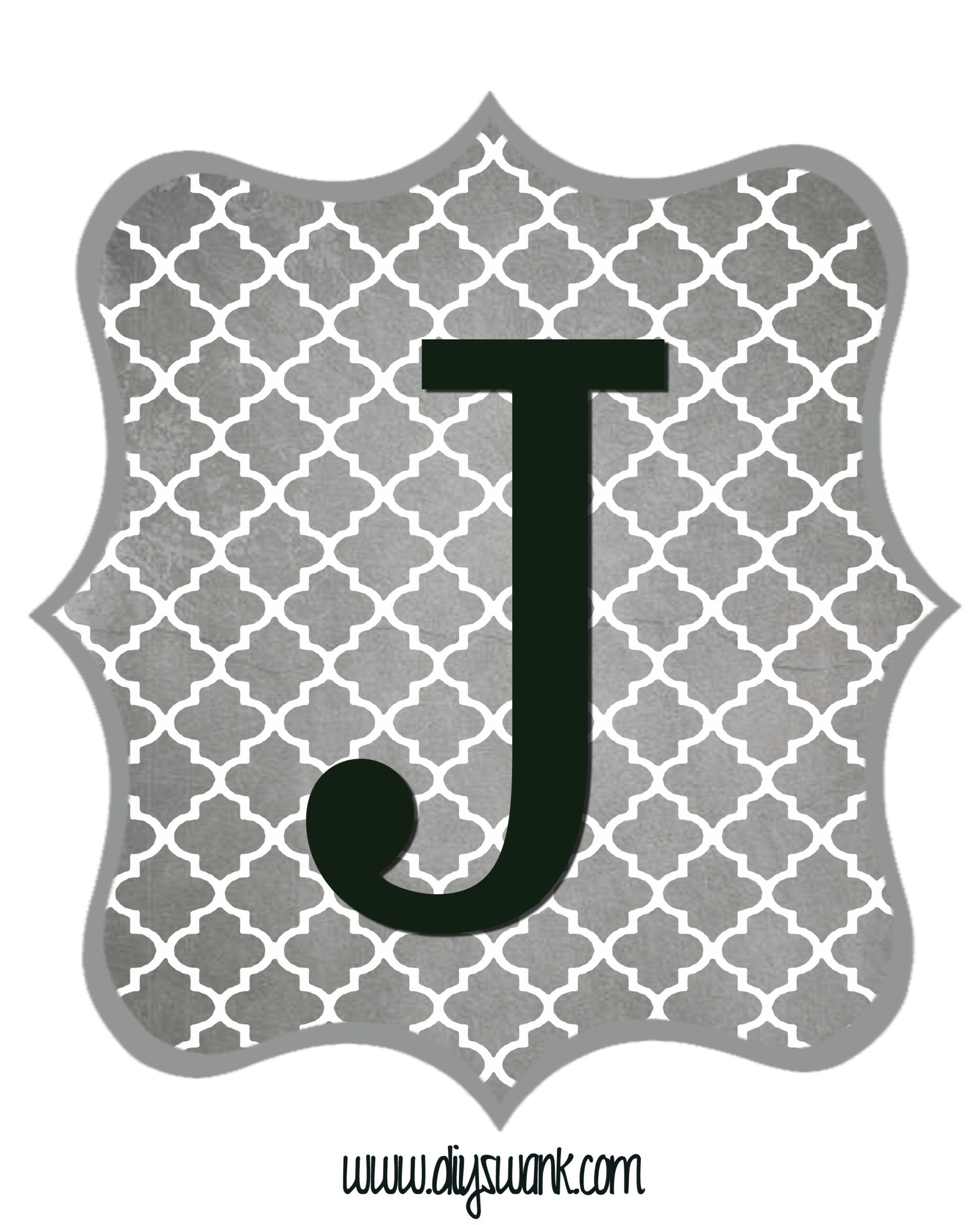 Gray_Black Letter_J - Swanky Design Co.