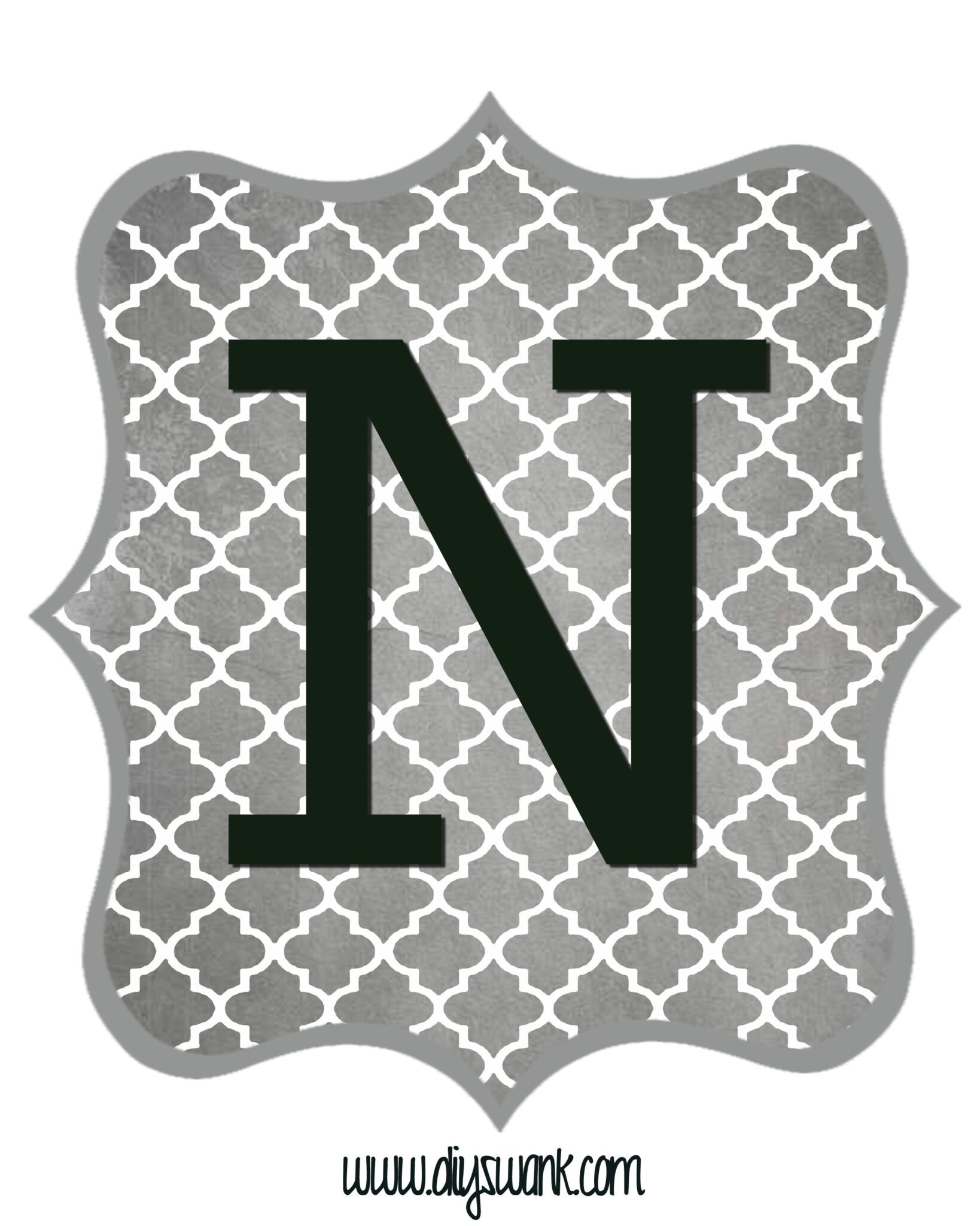 Gray_Black Letter_N - Swanky Design Company