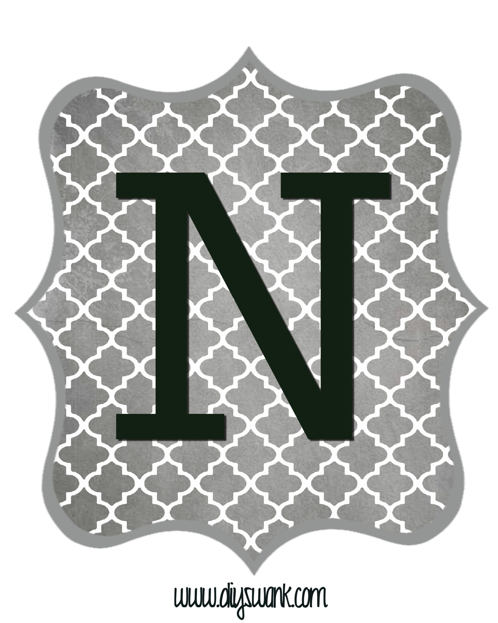 Gray_Black Letter_N - Swanky Design Co.