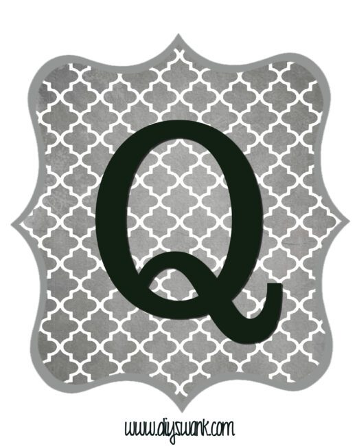 Gray_Black Letter_Q - Swanky Design Company