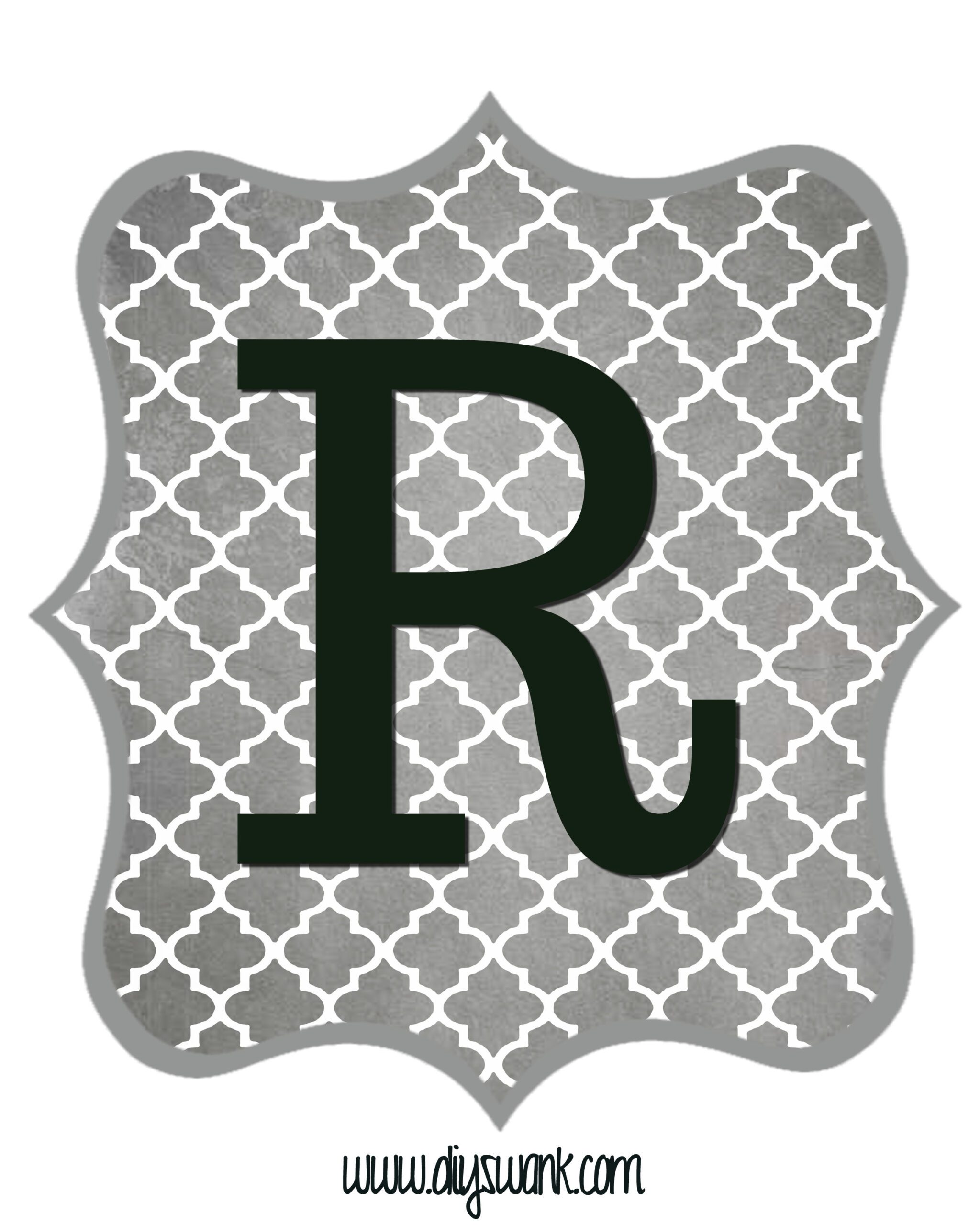 Gray_Black Letter_R - Swanky Design Co.