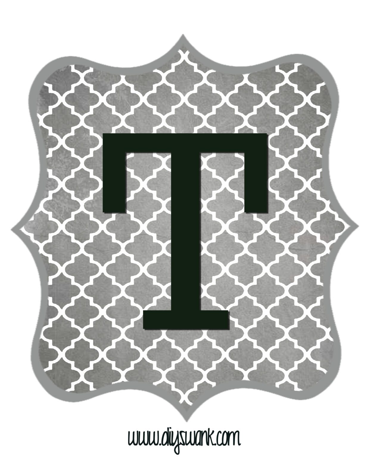 Gray_Black Letter_T - Swanky Design Company