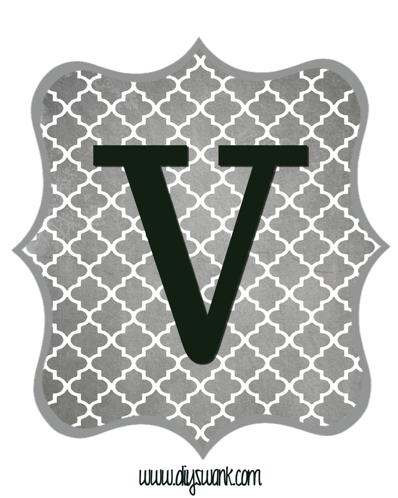 Gray_Black Letter_V - Swanky Design Company