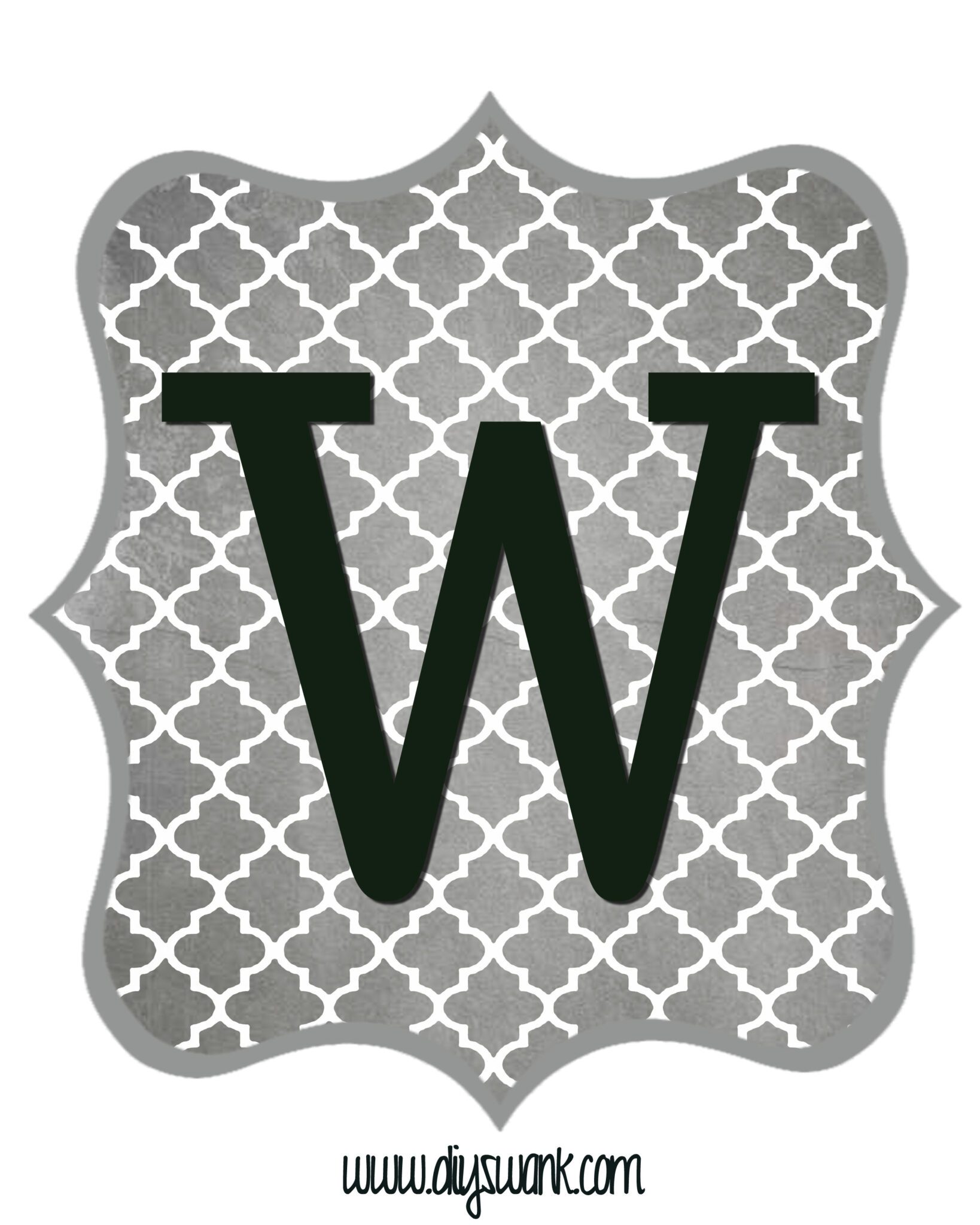 Gray_Black Letter_W - Swanky Design Company