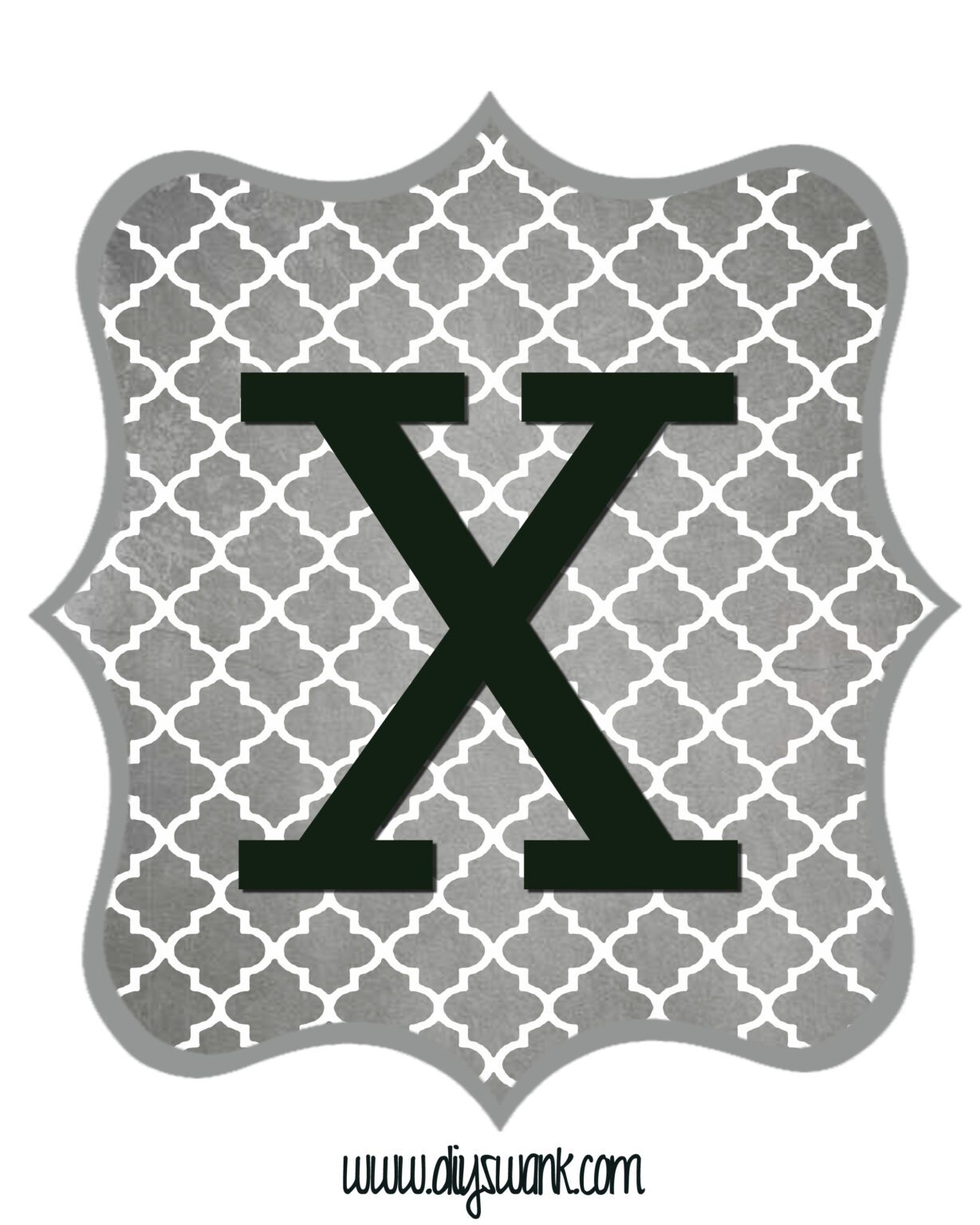 Gray_Black Letter_X - Swanky Design Company