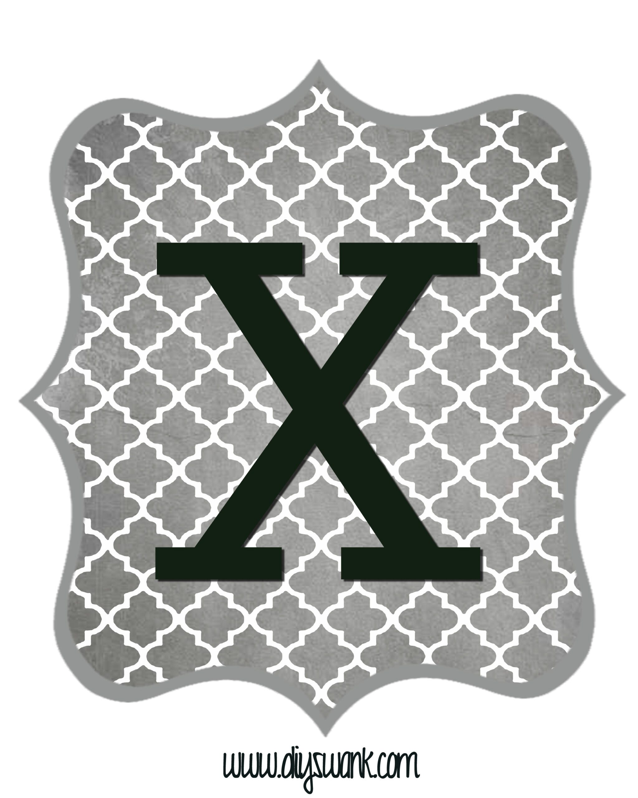 Gray_Black Letter_X - Swanky Design Co.