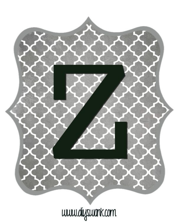 Gray_Black Letter_Z - Swanky Design Co.