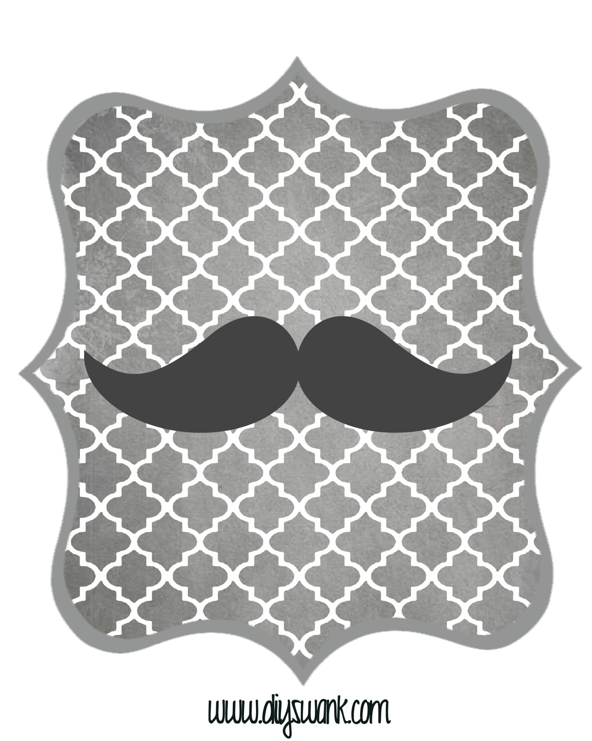 Gray_Black Mustache - Swanky Design Co.