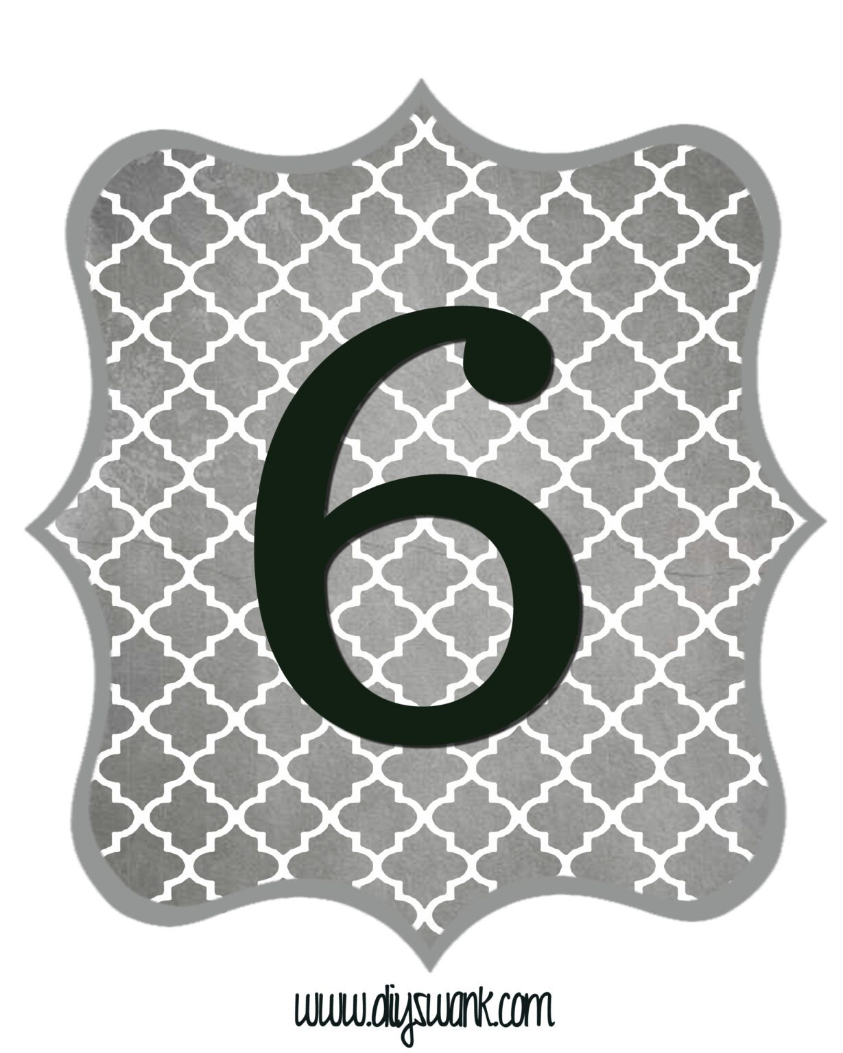 Gray_Black Number-6 - Swanky Design Company