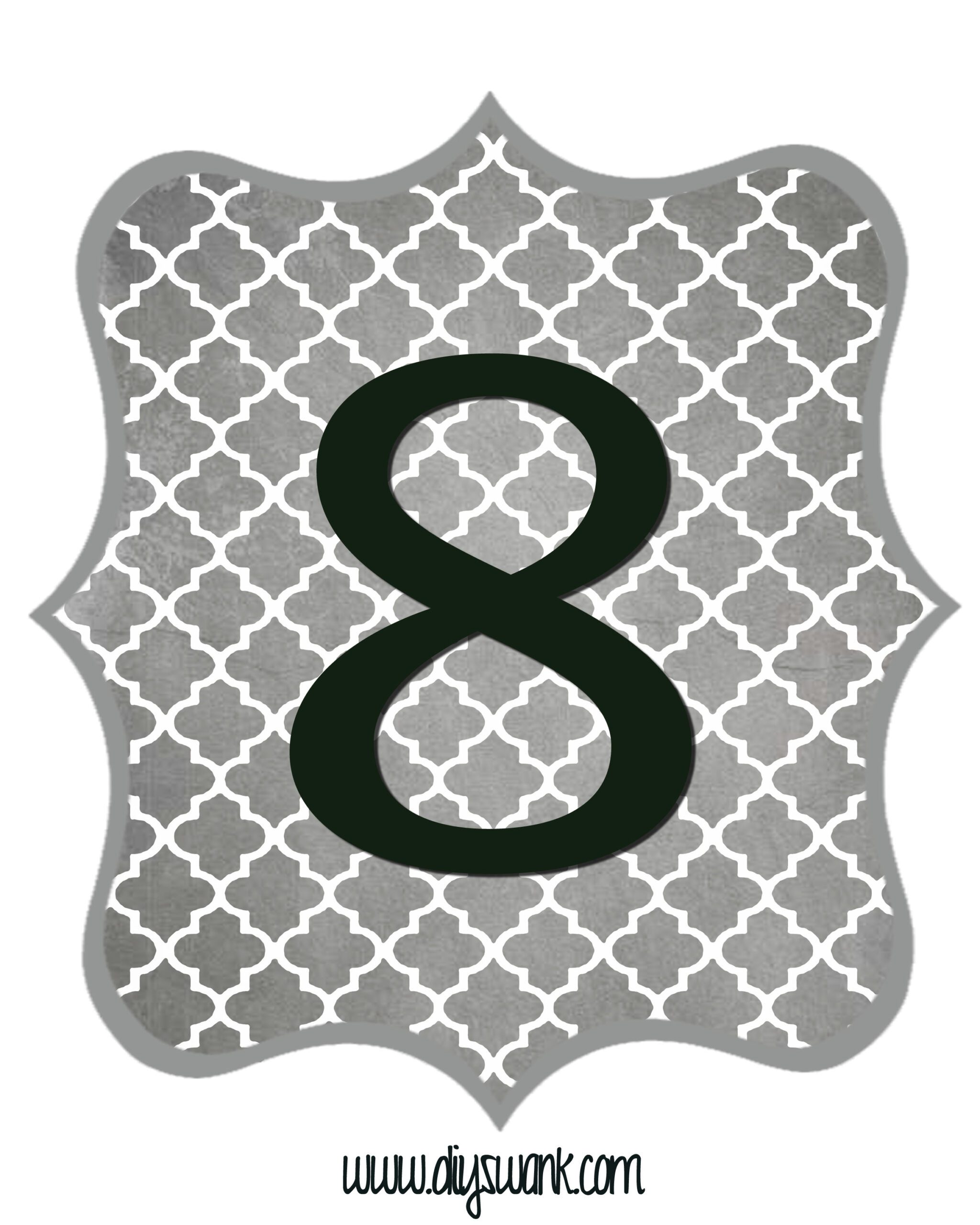 Gray_Black Number-8 - Swanky Design Co.