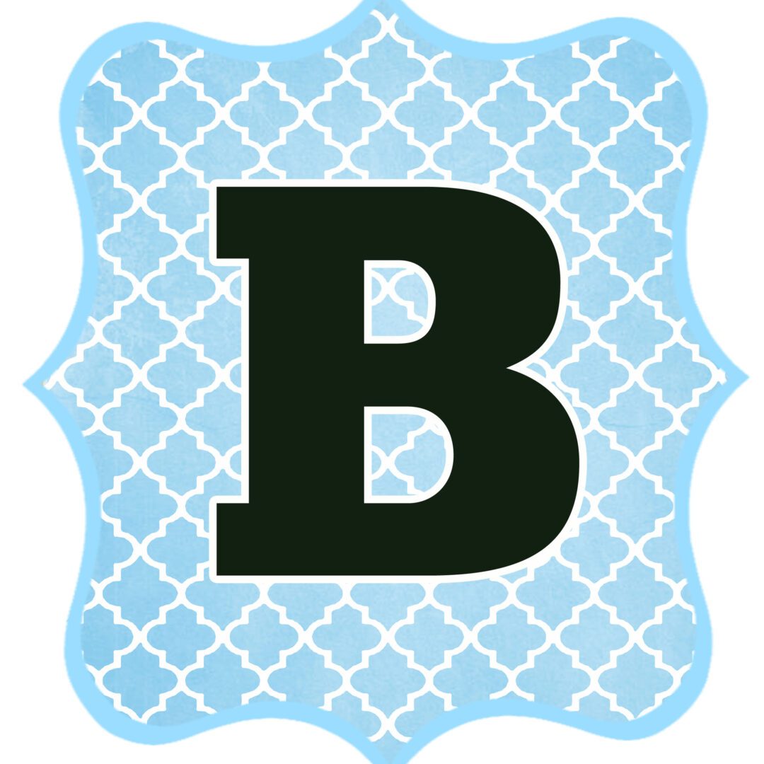 Blue and Black Printable Letters for Banners - Swanky Design Company