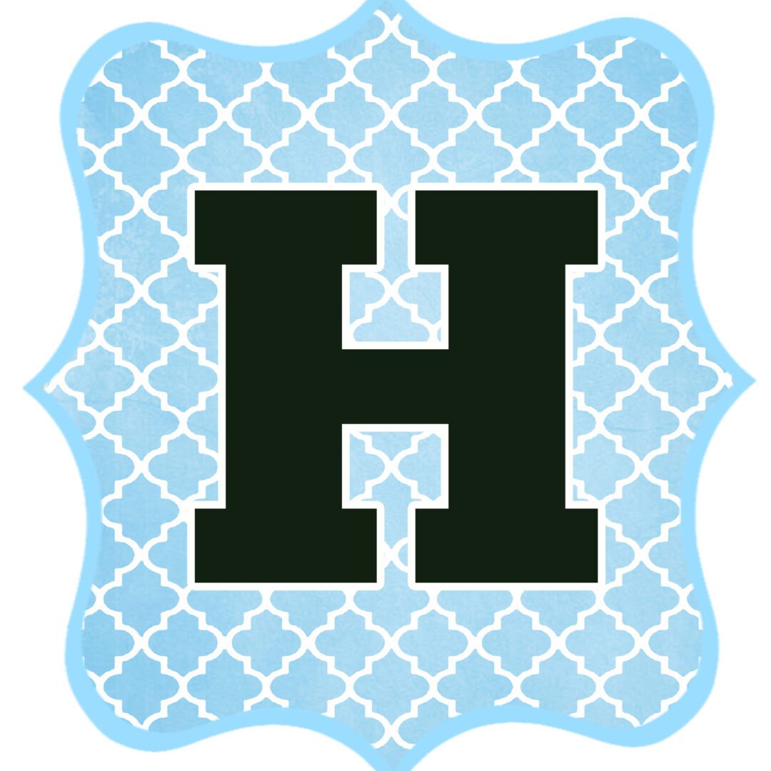 Blue and Black Printable Letters for Banners - Swanky Design Company