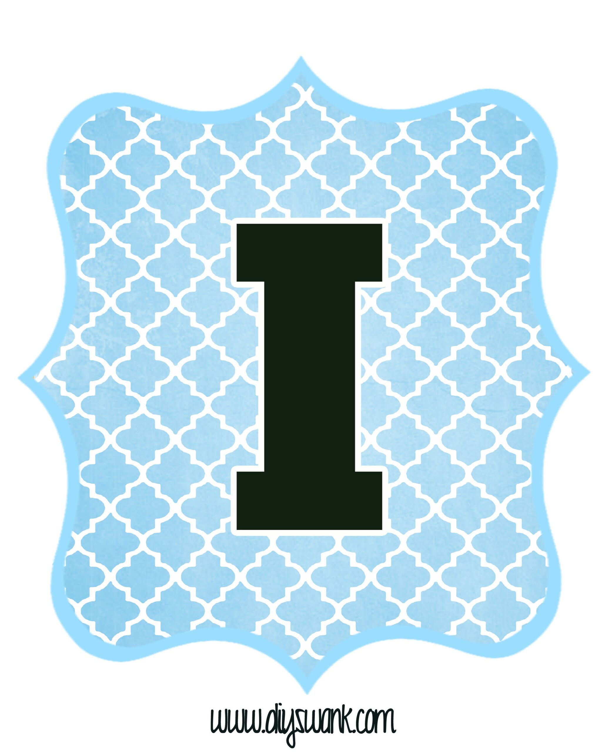 Blue_Black Letter_I - Swanky Design Co.