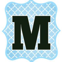 Blue and Black Printable Letters for Banners - Swanky Design Company