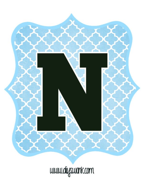 Blue_Black Letter_N - Swanky Design Co.