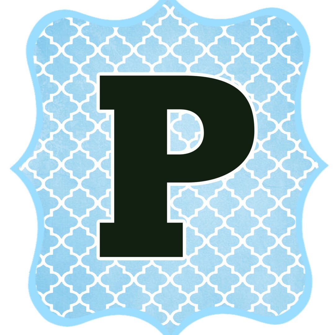 Blue and Black Printable Letters for Banners - Swanky Design Company