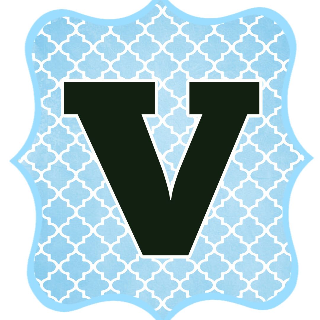 Blue and Black Printable Letters for Banners - Swanky Design Company