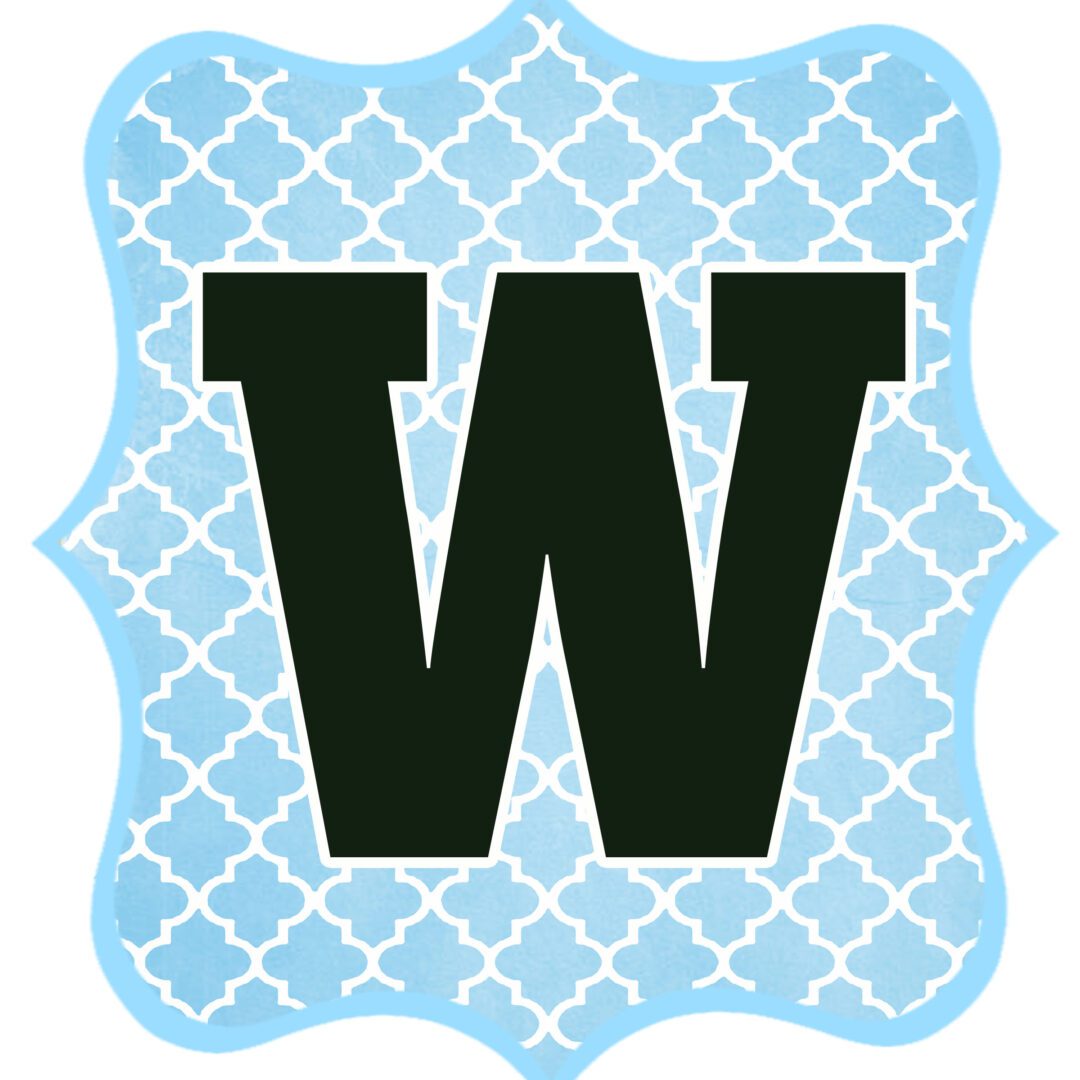 Blue and Black Printable Letters for Banners - Swanky Design Company