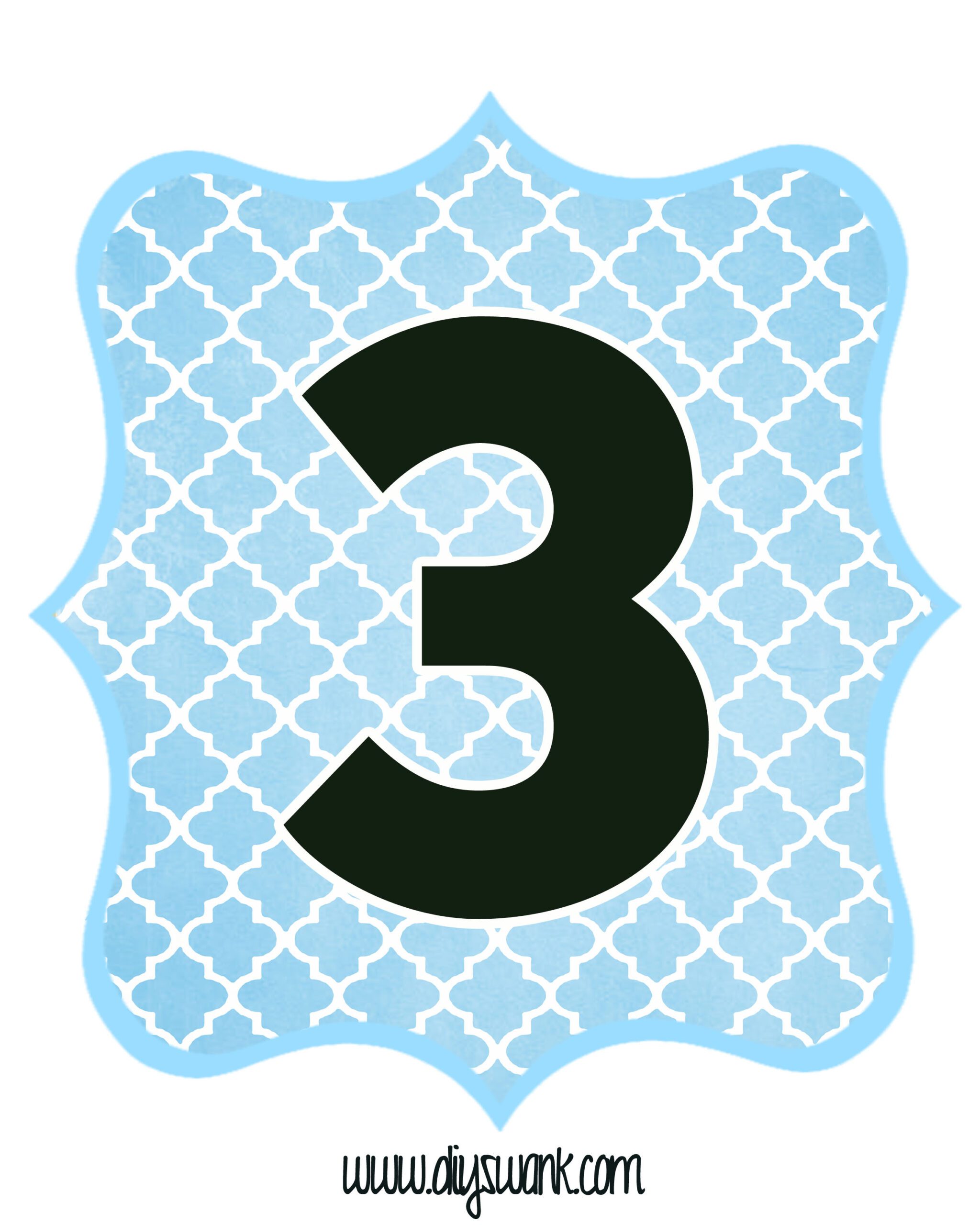 Blue_Black_Number_Three - Swanky Design Co.