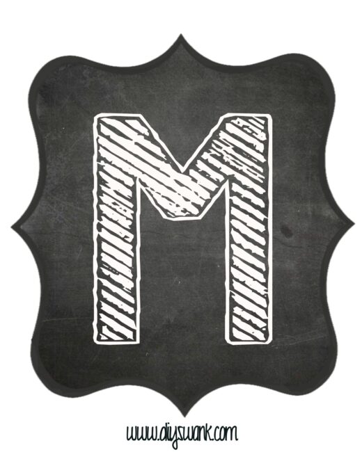 Printable_Chalkboard_ Letter_M - Swanky Design Co.
