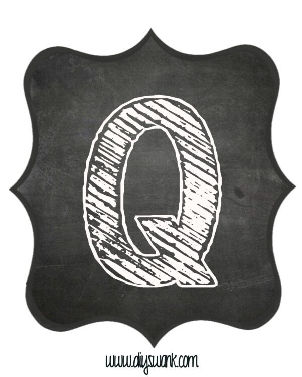 Printable_Chalkboard_ Letter_Q - Swanky Design Co.