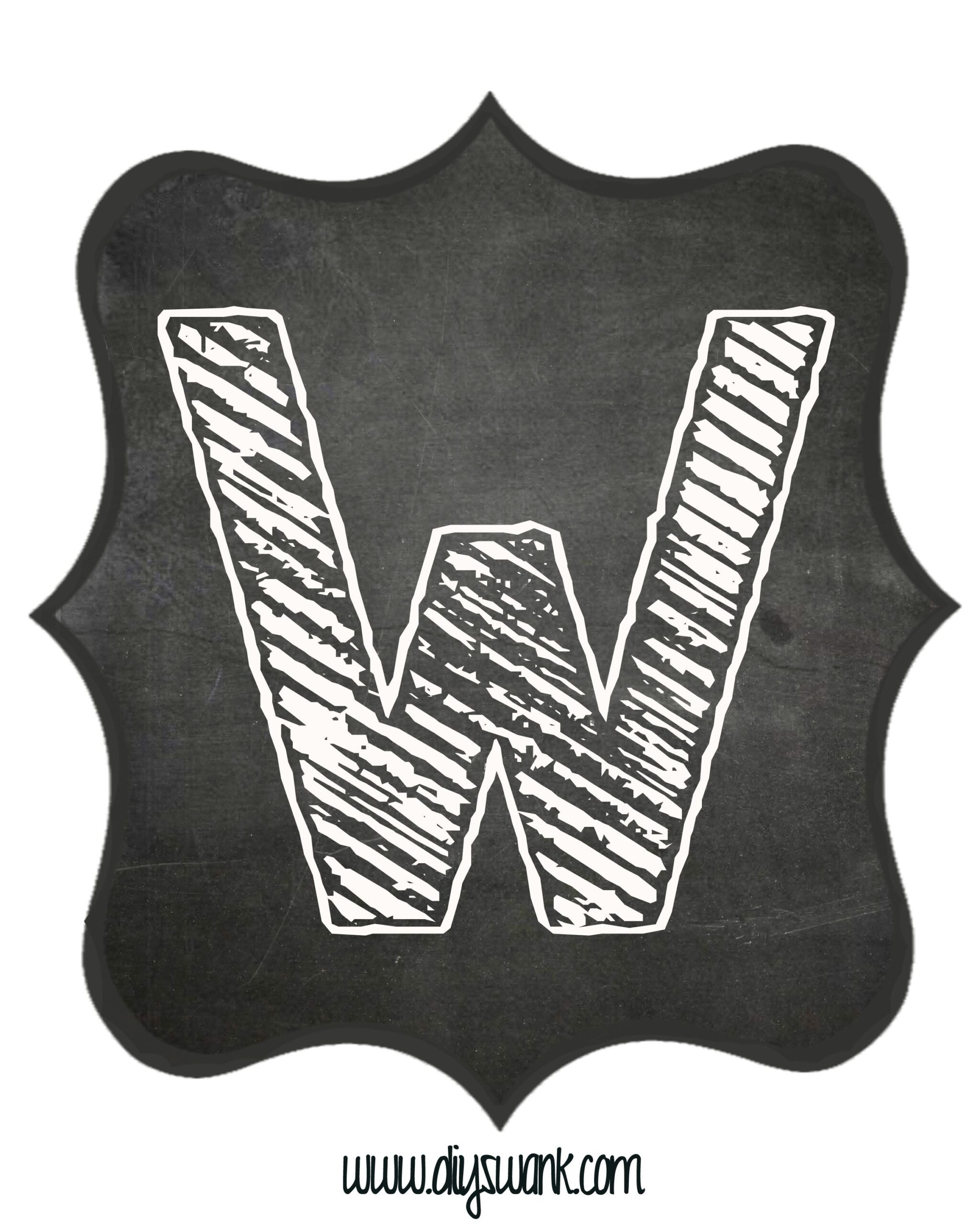 Printable_Chalkboard_ Letter_W - Swanky Design Co.