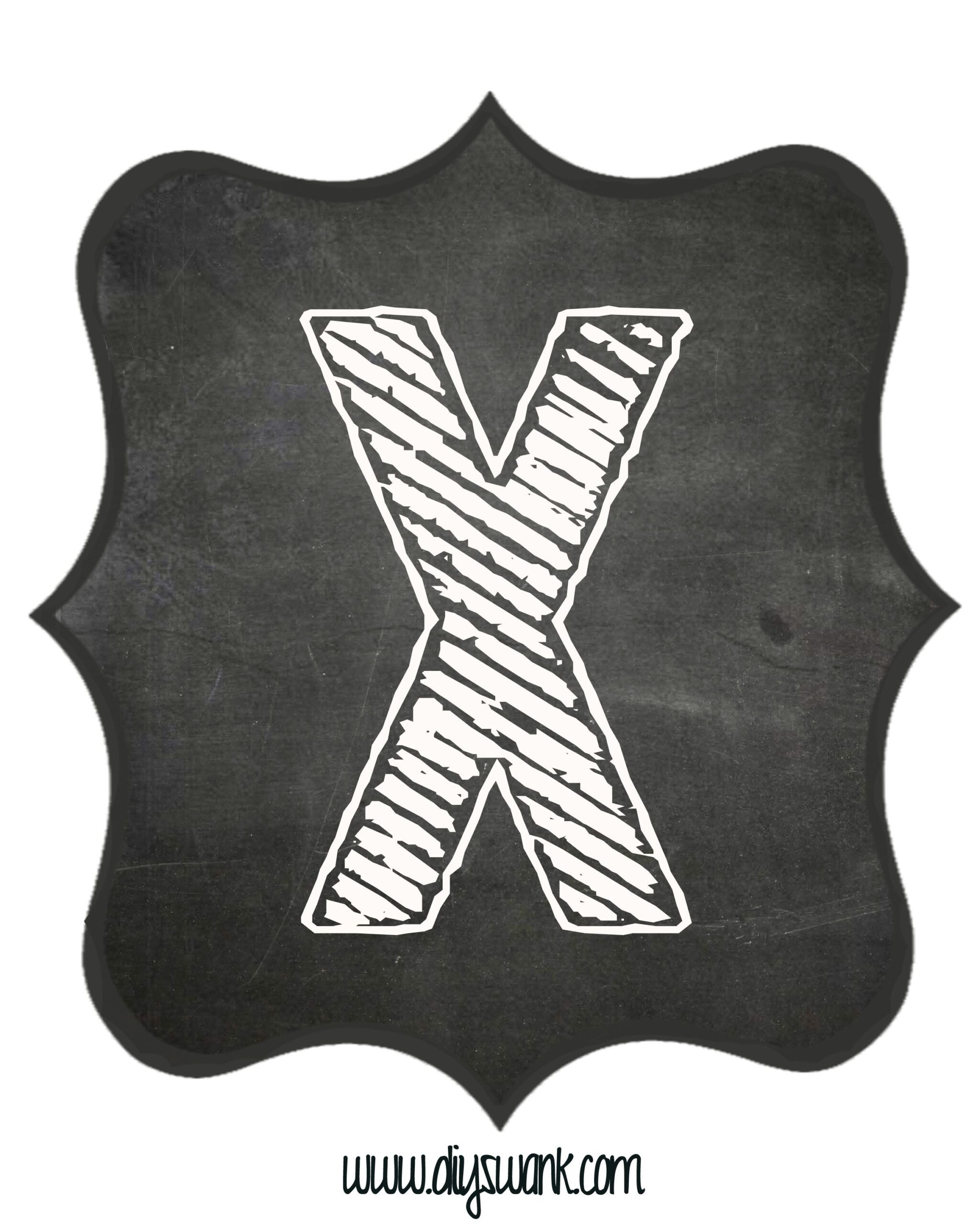 Printable_Chalkboard_ Letter_X - Swanky Design Co.