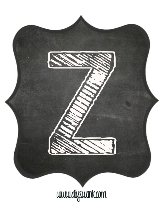 Printable_Chalkboard_ Letter_Z - Swanky Design Co.