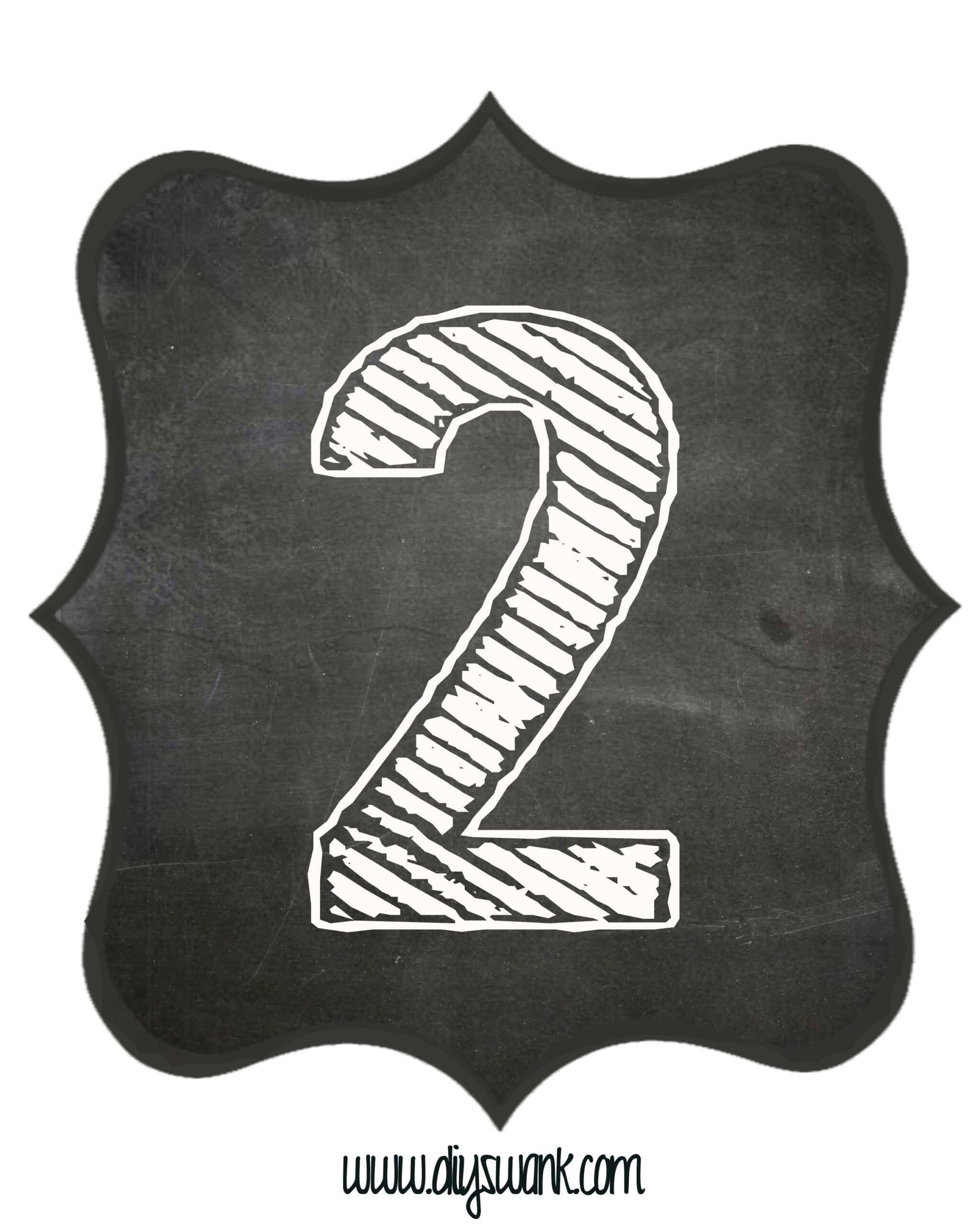 Printable_Chalkboard_ Number_2 - Swanky Design Co.