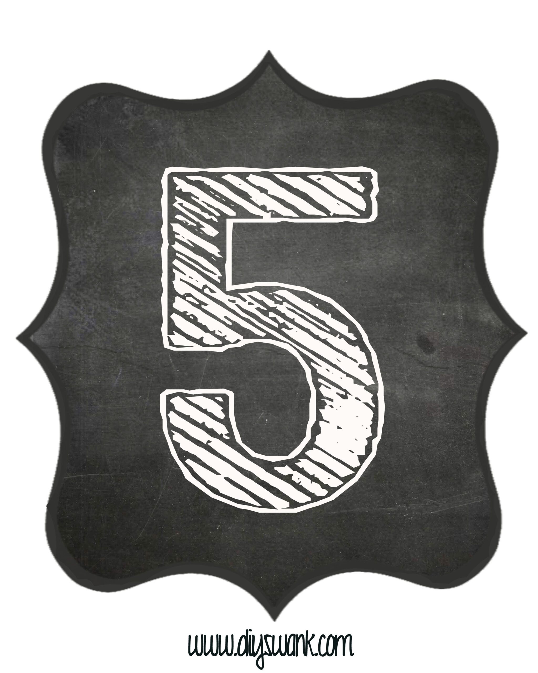 Printable_Chalkboard_ Number_5 - Swanky Design Co.