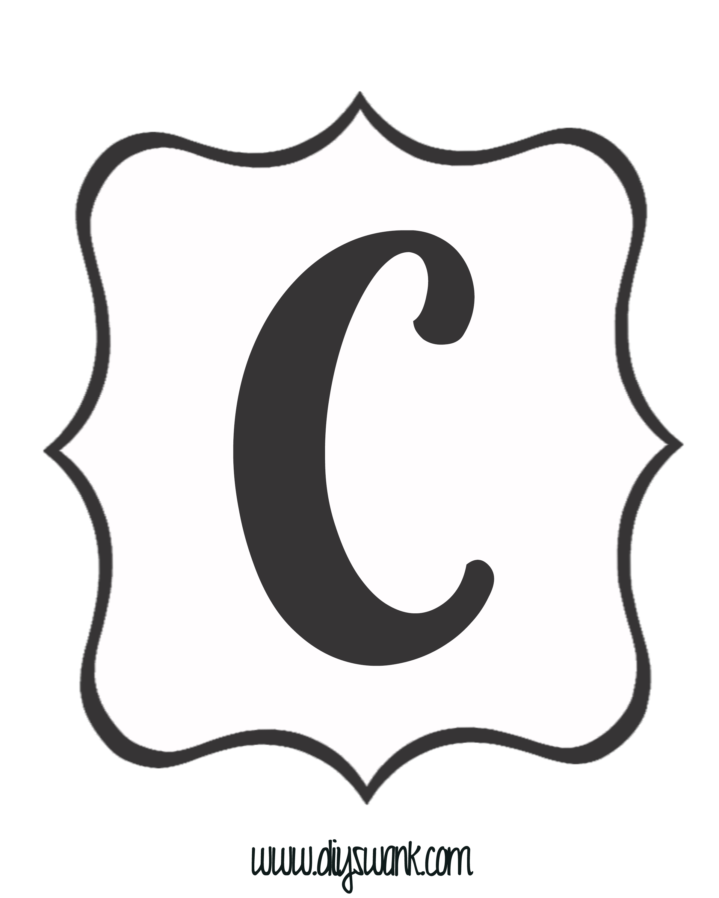 White and Black Letter_C — DIY SWANK