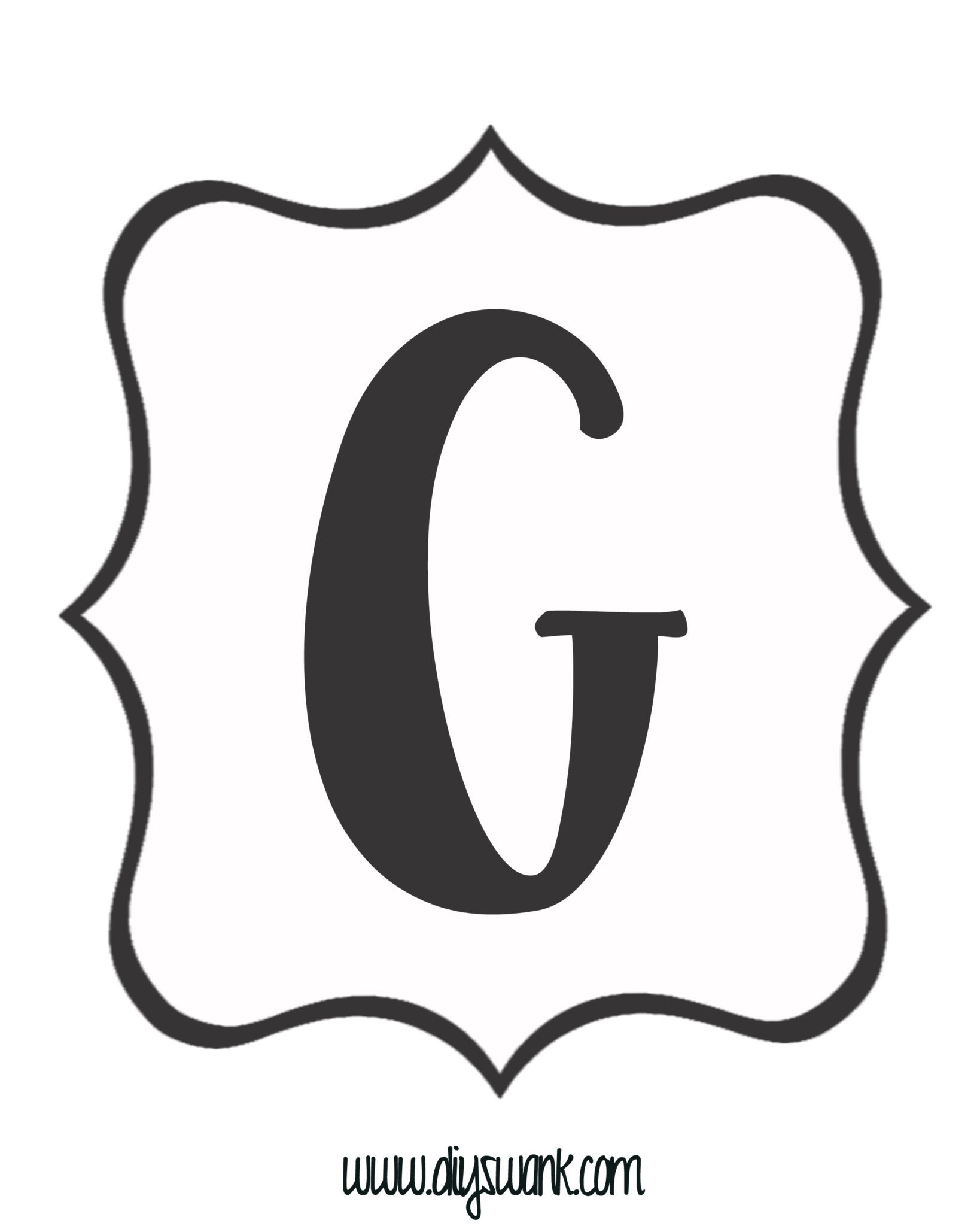 Free Printable Black and White Banner Letters - Swanky Design Company