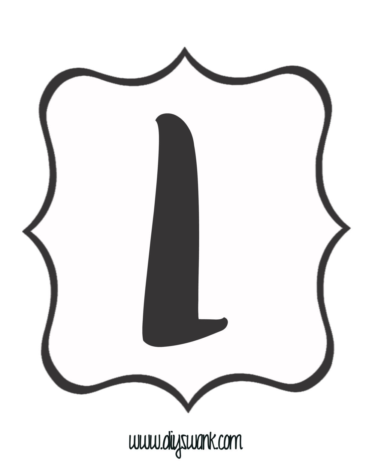 Free Printable Black and White Banner Letters - Swanky Design Company