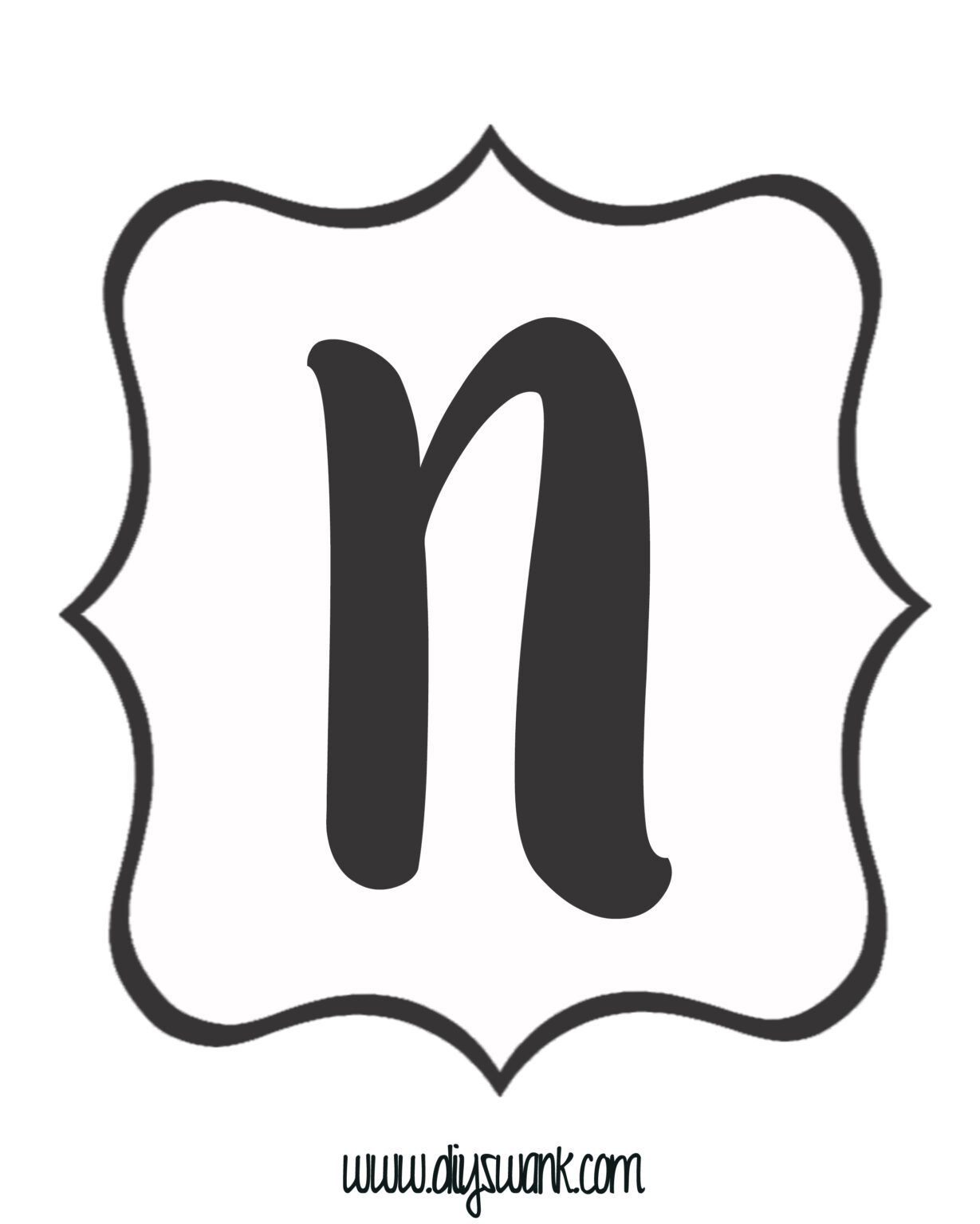 Free Printable Black and White Banner Letters - Swanky Design Company