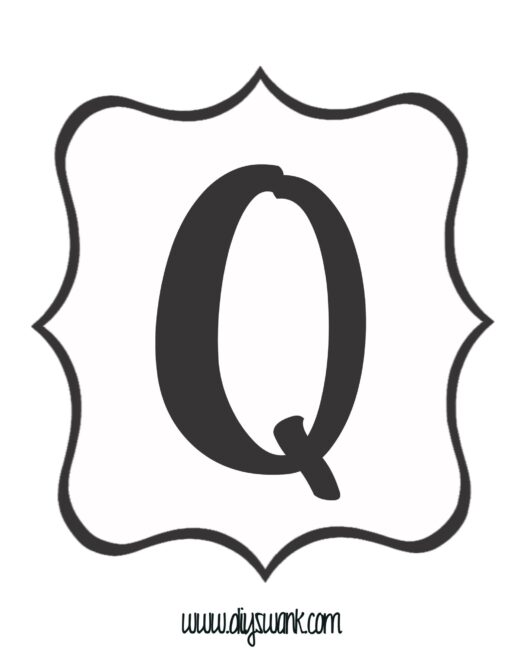White and Black Letter_Q - Swanky Design Co.