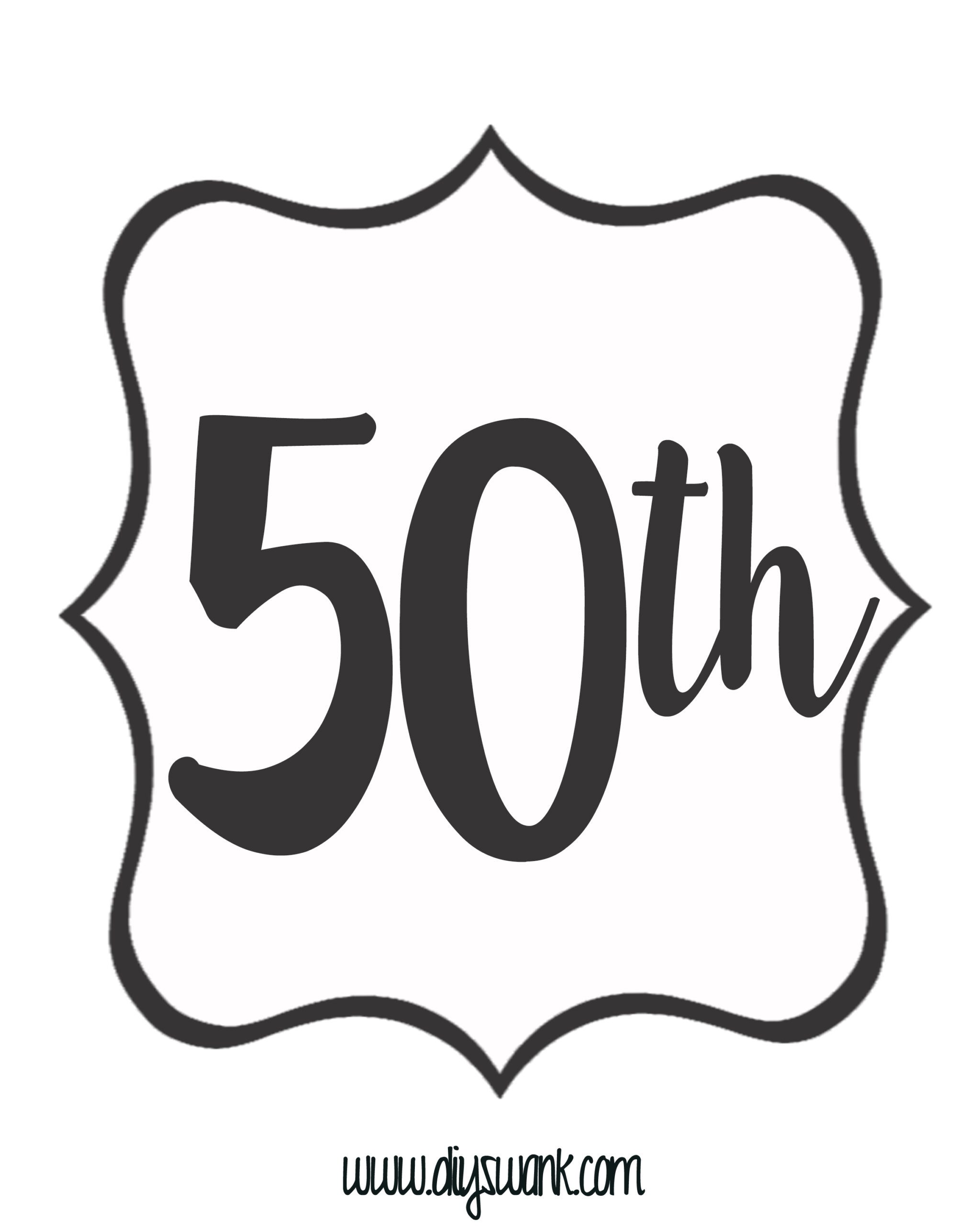 White and Black 50th Banner - Swanky Design Co.