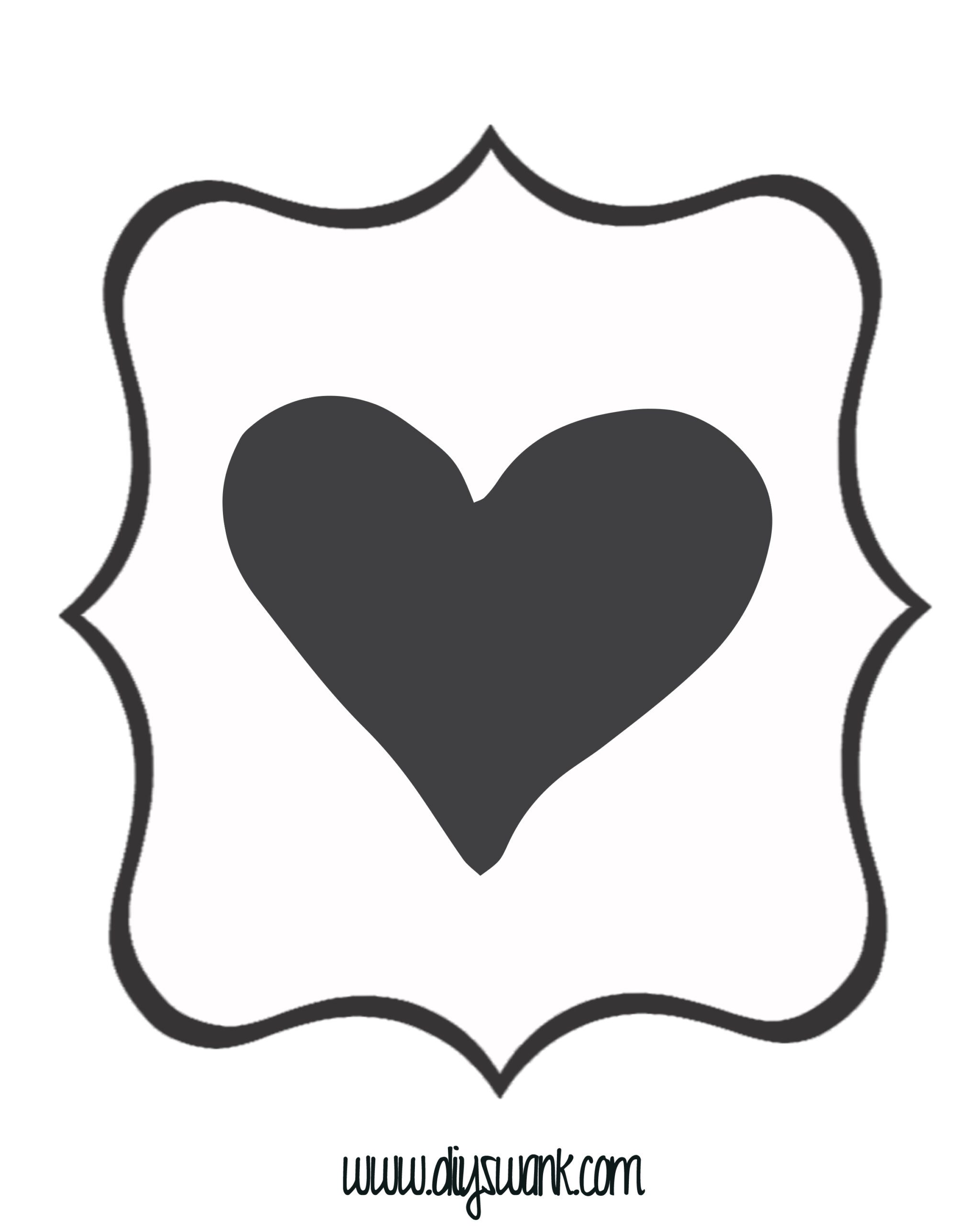 White and Black Heart Banner - Swanky Design Co.
