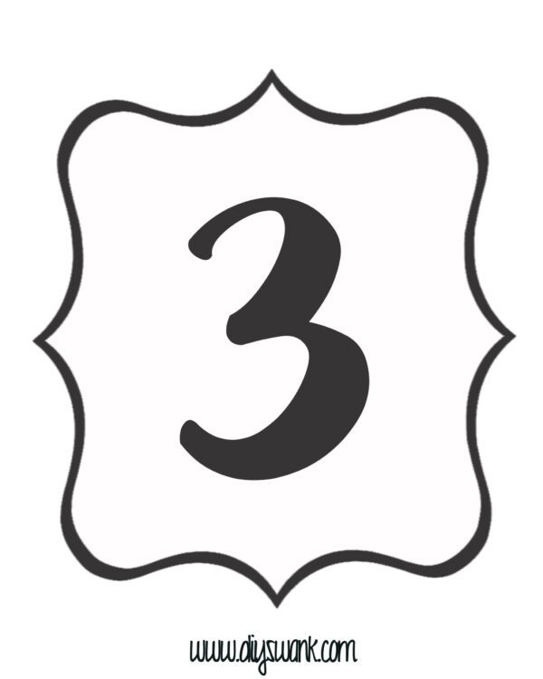 White and Black Number_3 - Swanky Design Co.