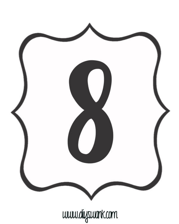 White and Black Number_8 - Swanky Design Co.