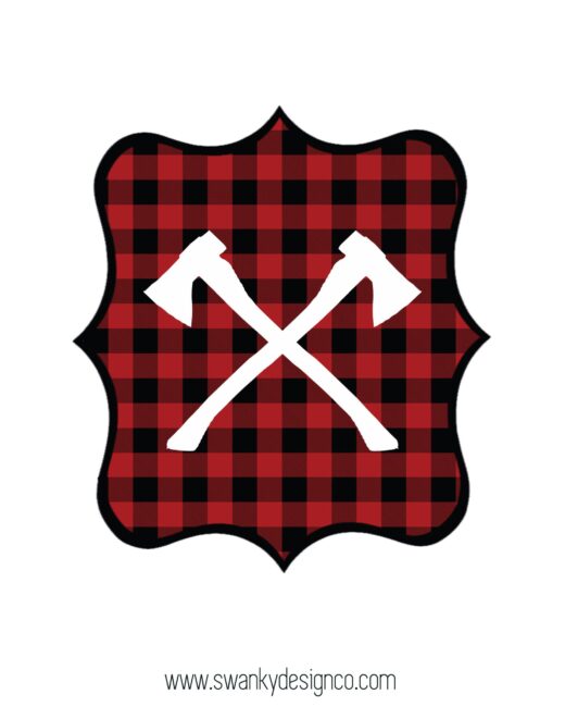 Buffalo Plaid Axe Banner - Swanky Design Co.