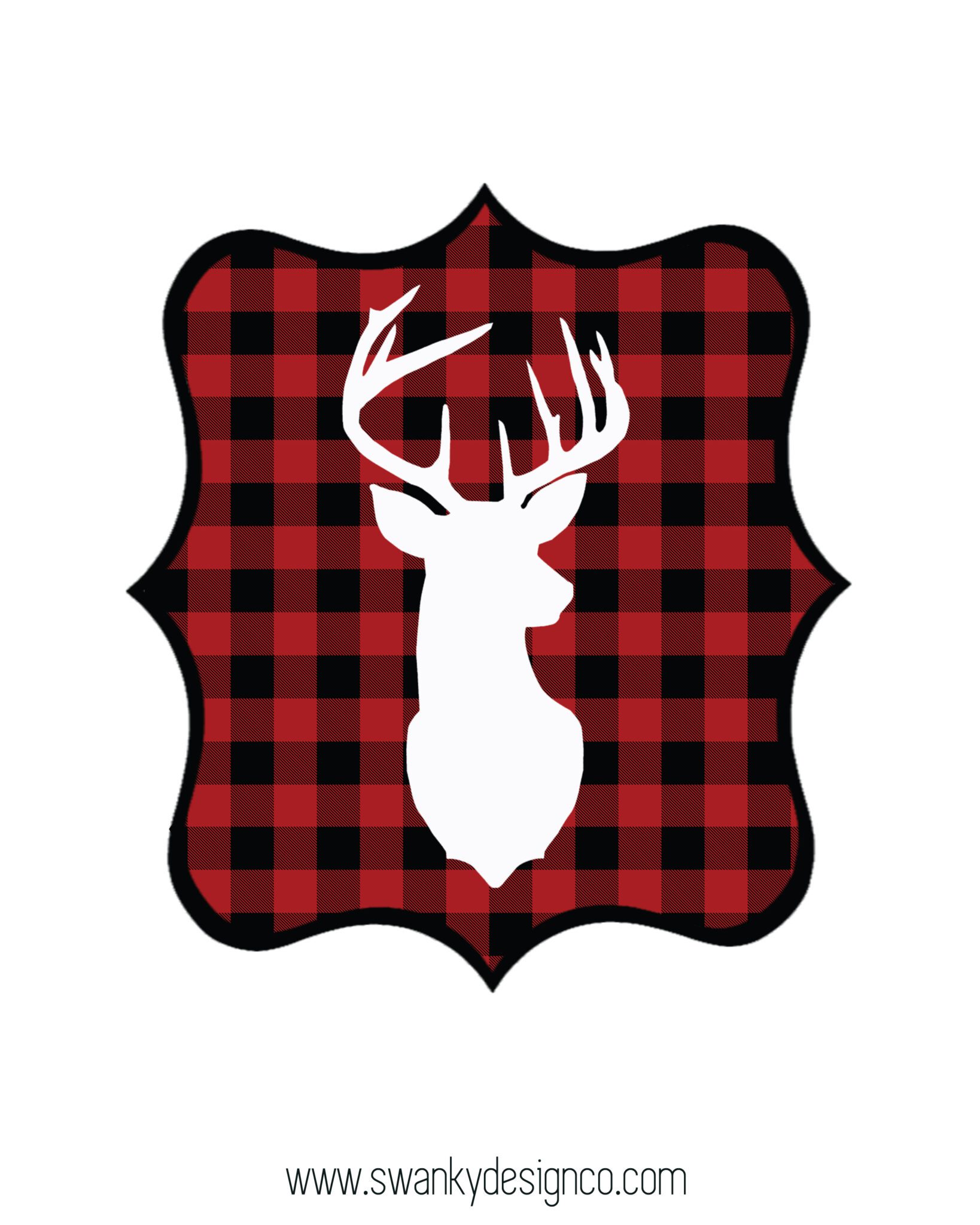 Buffalo Plaid Deer Banner - Swanky Design Company